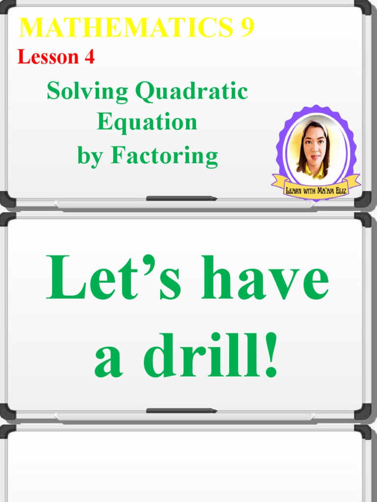 Solving Quadratic Eq. by Factoring | PDF | Teaching Methods & Materials | Computers