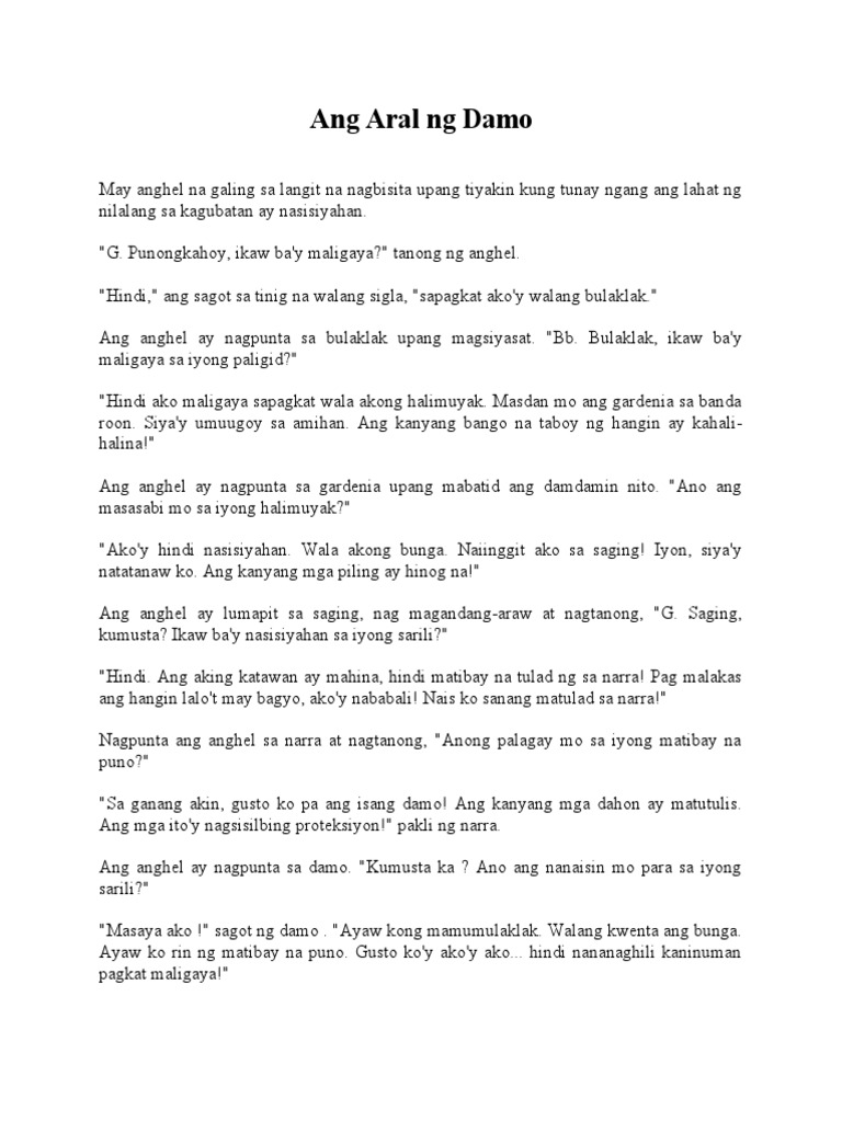 Ang Aral NG Damo | PDF