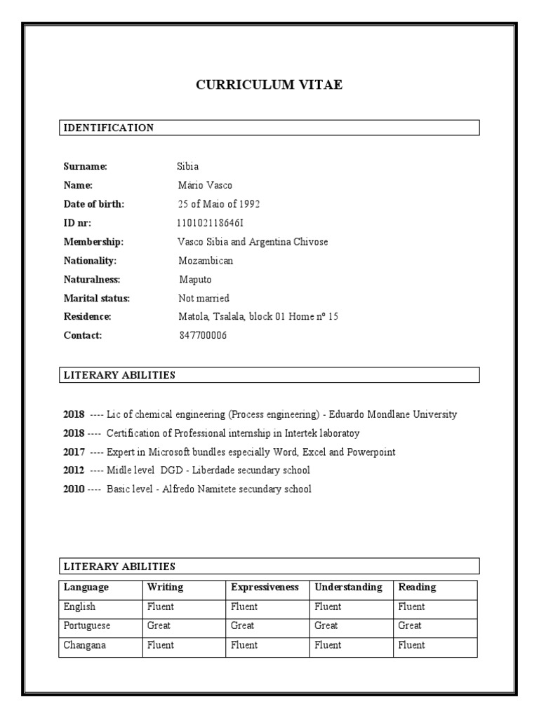 Mario Sibia - CVIP | PDF | Carreira e Crescimento | Arte