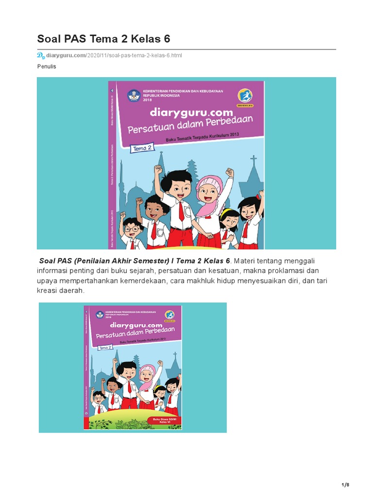 Soal PAS Tema 2 Kelas 6 | PDF