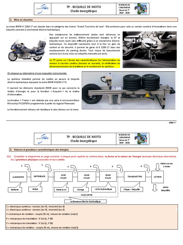 TP 21 - Étude Énergétique (Bequille de Moto) Redier Cyril | PDF