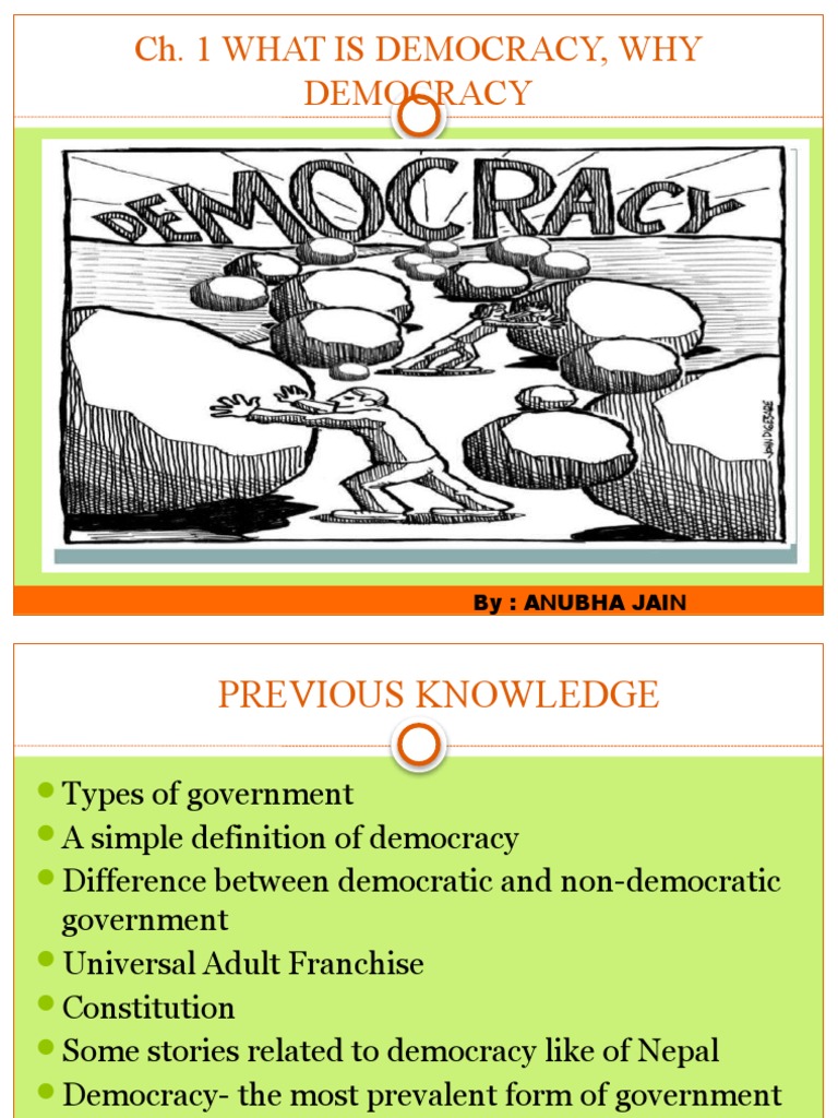 CH .2 What Is Democracy, Why Democracy | PDF | Democracy | Political ...