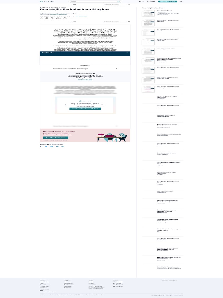 Doa Majlis Perkahwinan Ringkas - PDF | PDF | Social Information Processing | World Wide Web