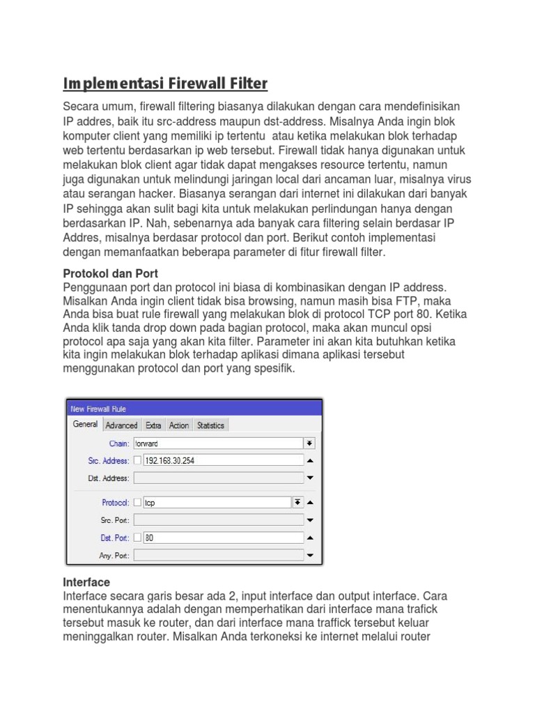 Implementasi Firewall Filter | PDF