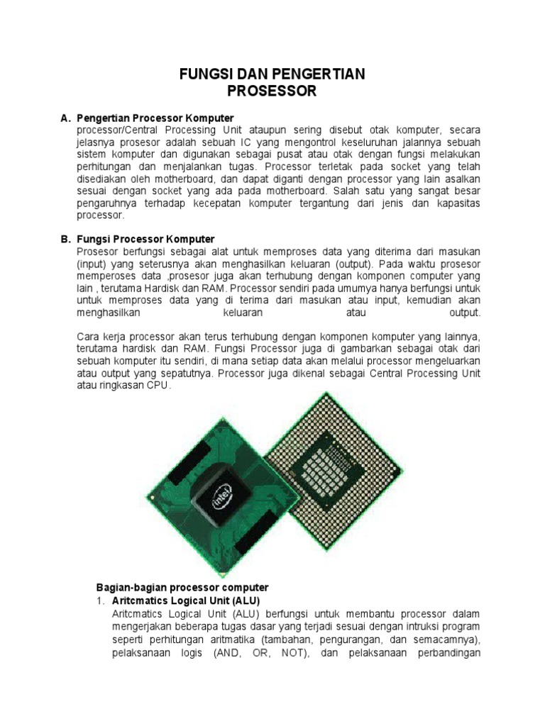 FUNGSI DAN PENGERTIAN Cpu | PDF FUNGSI DAN PENGERTIAN Cpu | PDF