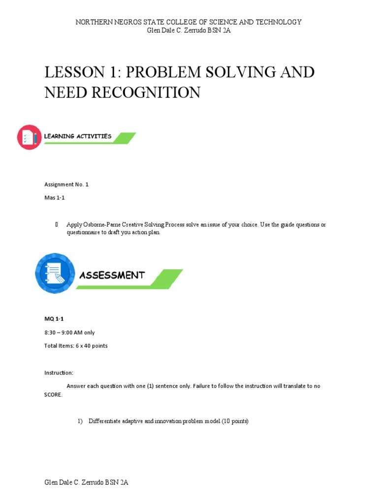 Zerrudo Bsn2a Heelec Lesson 1-5 Module 2 | PDF | Marketing ...