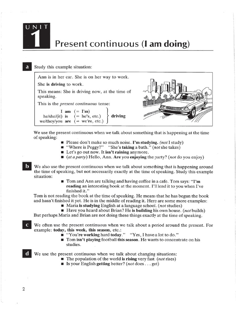 English Grammar in Use Unit 1 & 2 | PDF