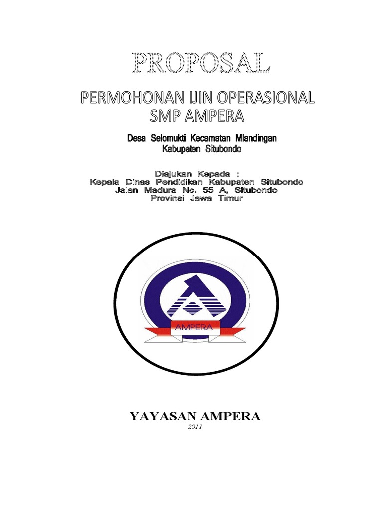 Proposal Ijin Operasional SMP | PDF