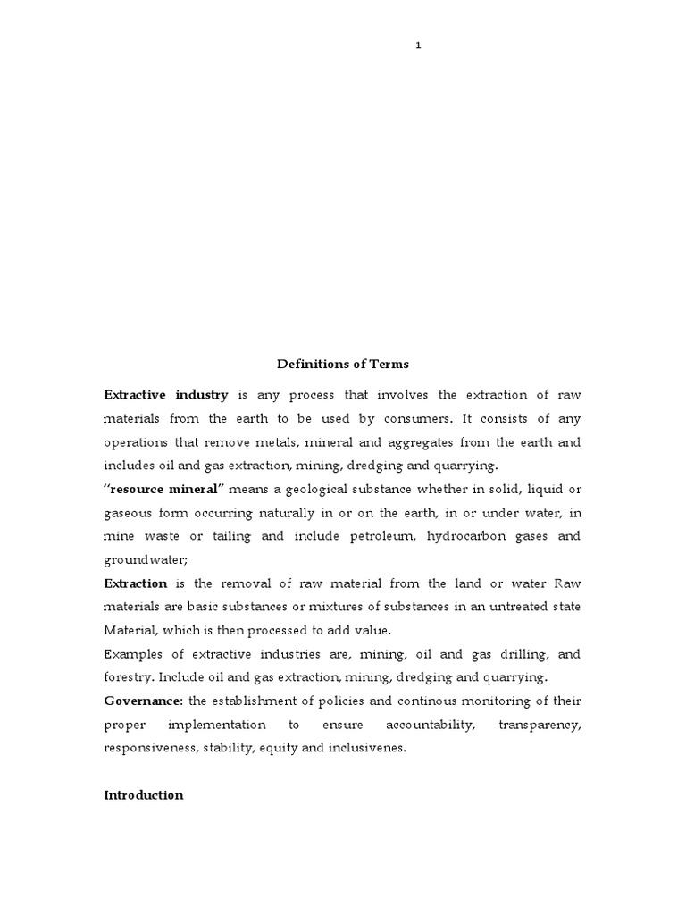 Extractive Resources Notes | PDF | Governance | Resource
