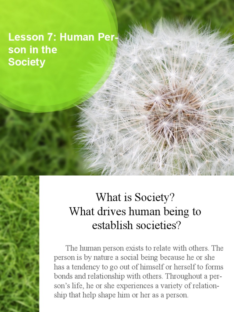 Human Person in Society Overview | PDF | Society | Food Industry