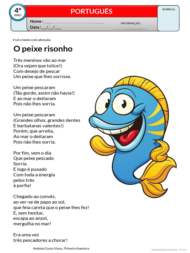 A Aventura dos Três Pescadores de Peixe Risonho | PDF