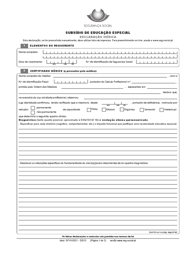 GF 61 DGSS | PDF | Educação Especial | Deficiência