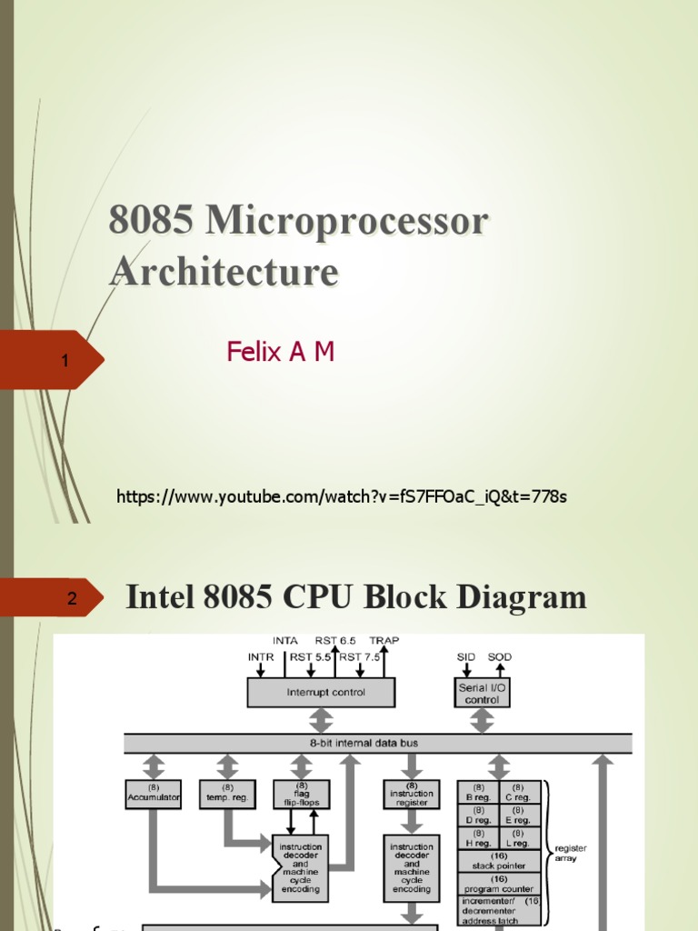 L4 - 8085 Architecture | Download Free PDF | Central Processing Unit | Input/Output