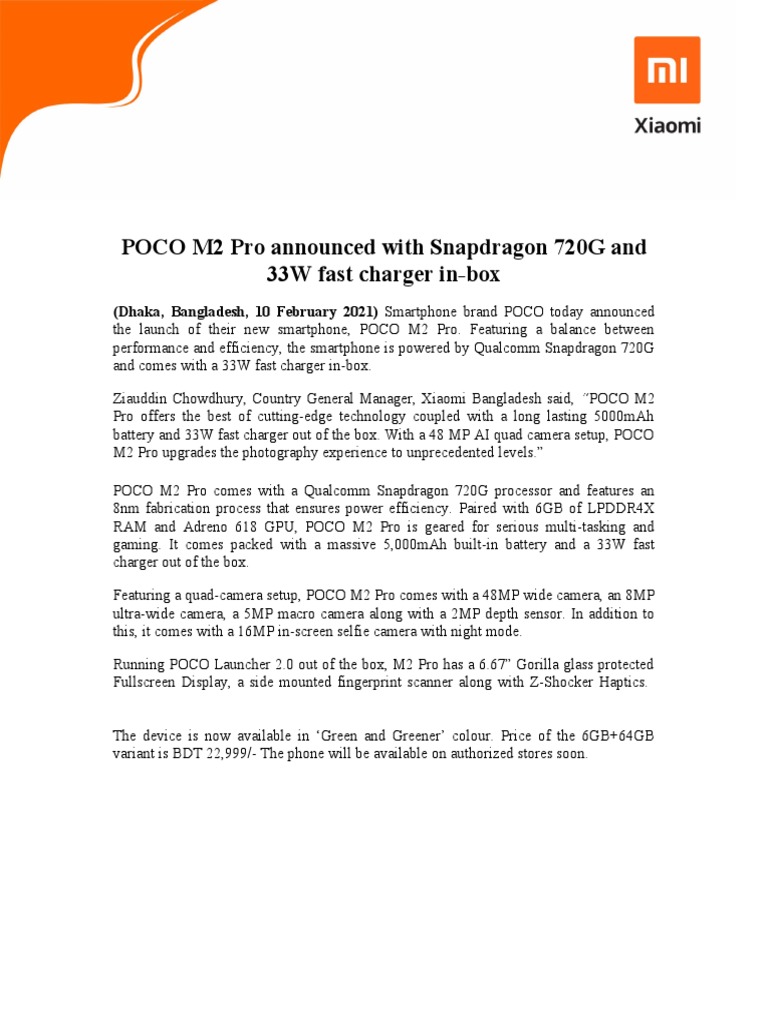 POCO M2 Pro PR - English | PDF