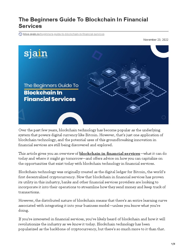 The Beginners Guide To Blockchain in Financial Services | PDF | Banks | Cryptocurrency