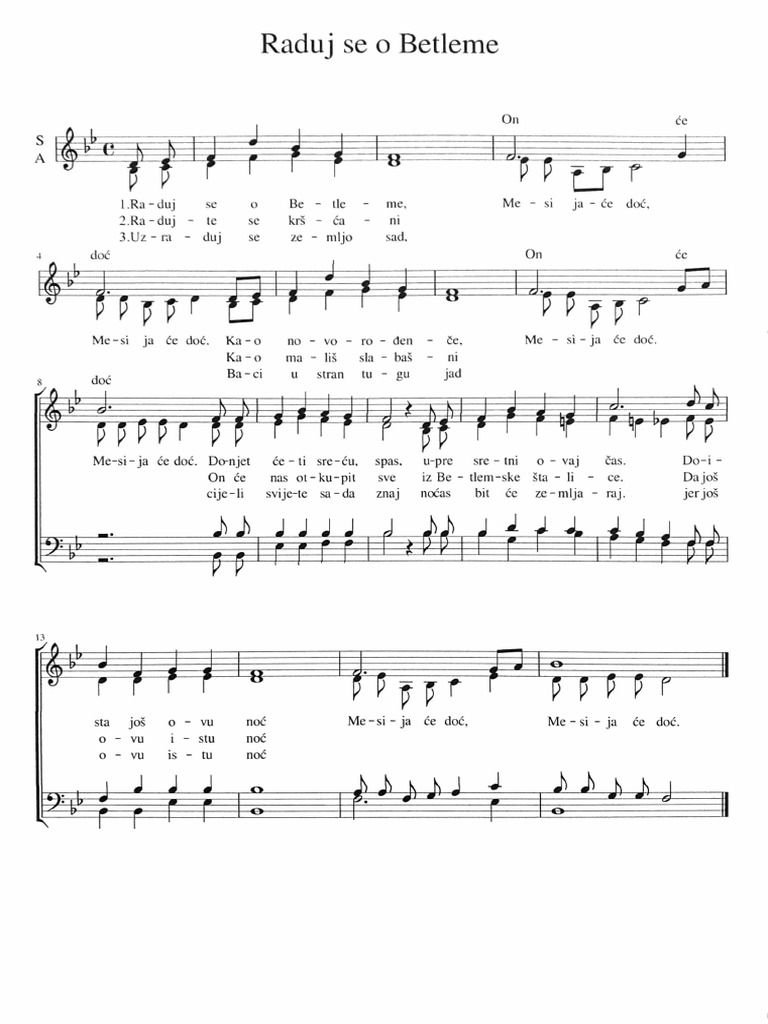 Raduj Se o Betleme SATB | PDF