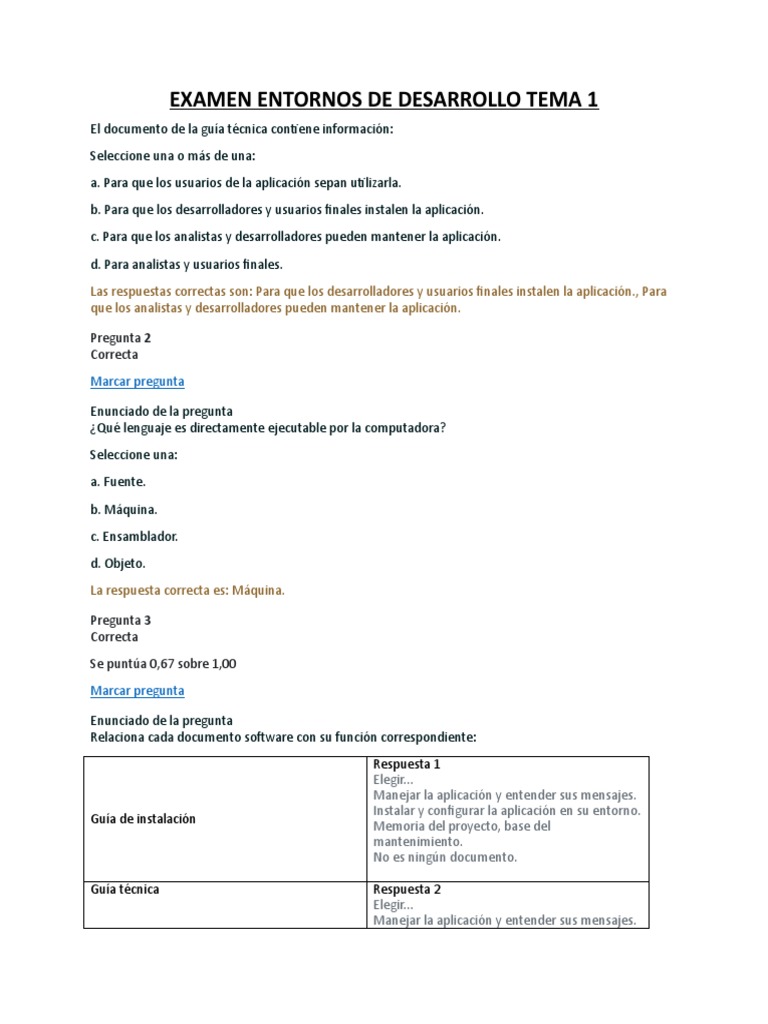 Examen Entornos de Desarrollo Tema 1 | PDF | Software | Programación de computadoras