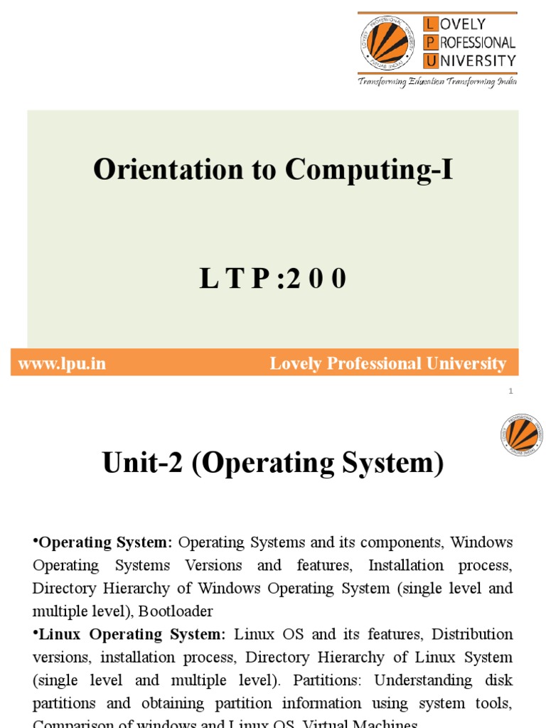 Orientation To Computing | PDF | Operating System | Computer Data Storage