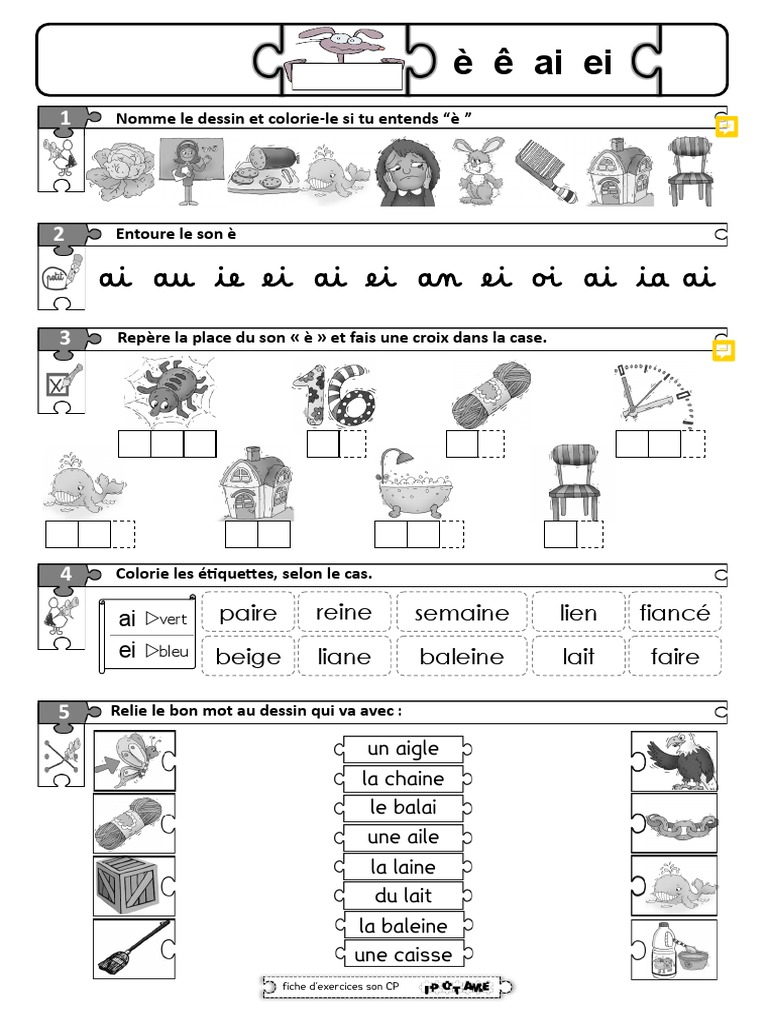 Exercices sur les sons ai, ei, è, ê | PDF