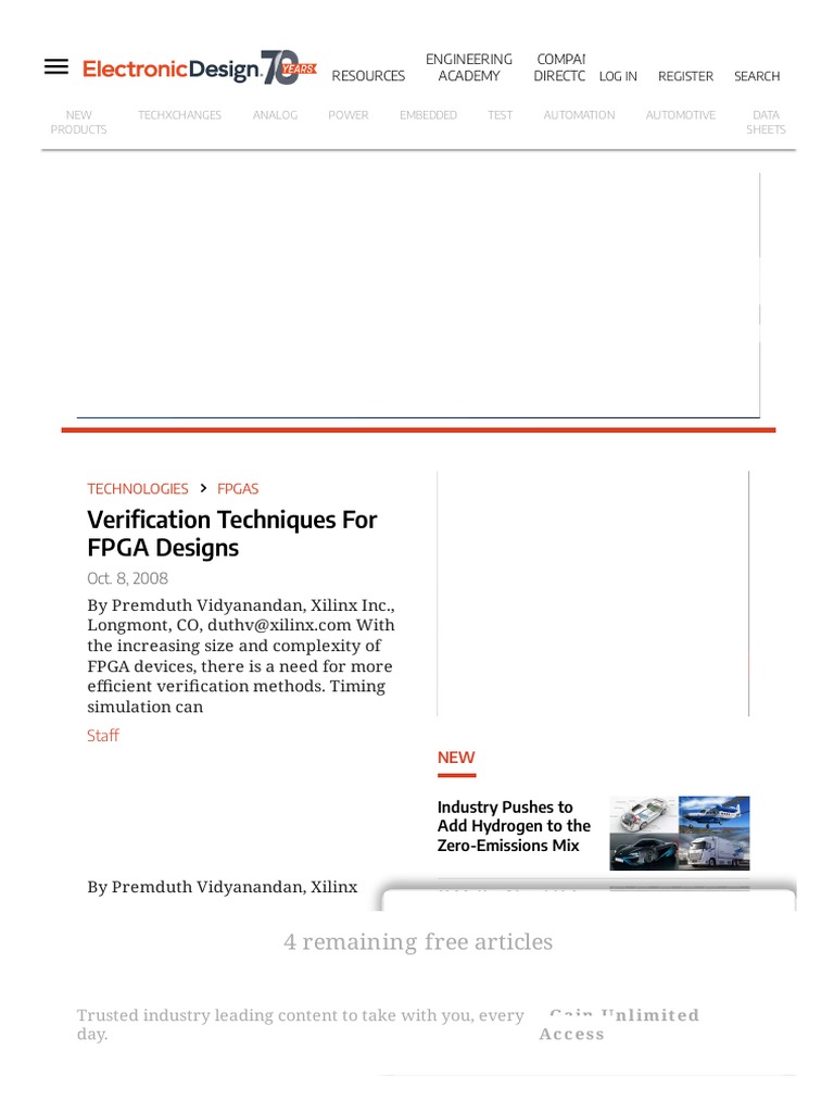 Verification Techniques of FPGA Designs | PDF | Field Programmable Gate Array | Hardware ...