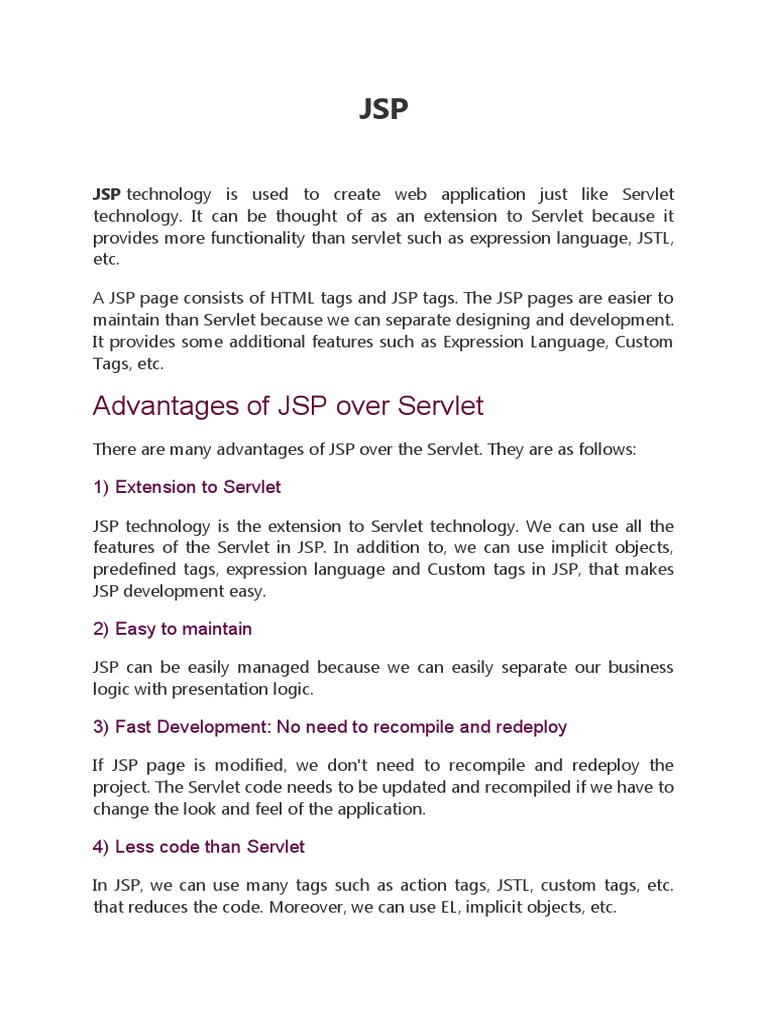 Unit 1 JSP | PDF | Html Element | Computer Science