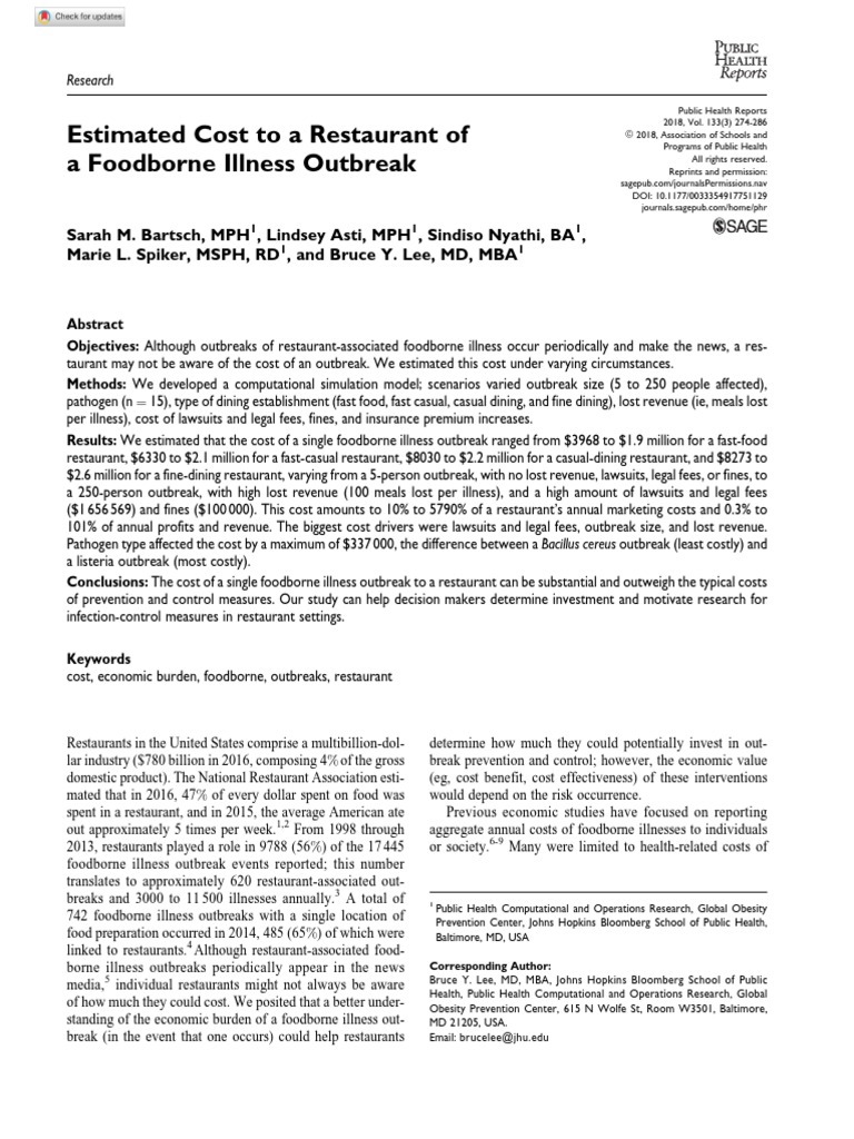 Foodborne Illness | PDF | Foodborne Illness | Restaurants