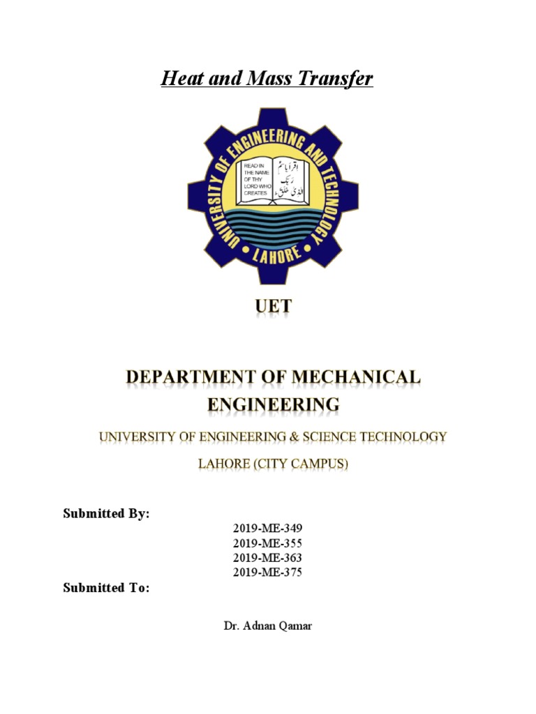 2019 Me 349 | PDF | Heat | Mechanical Engineering