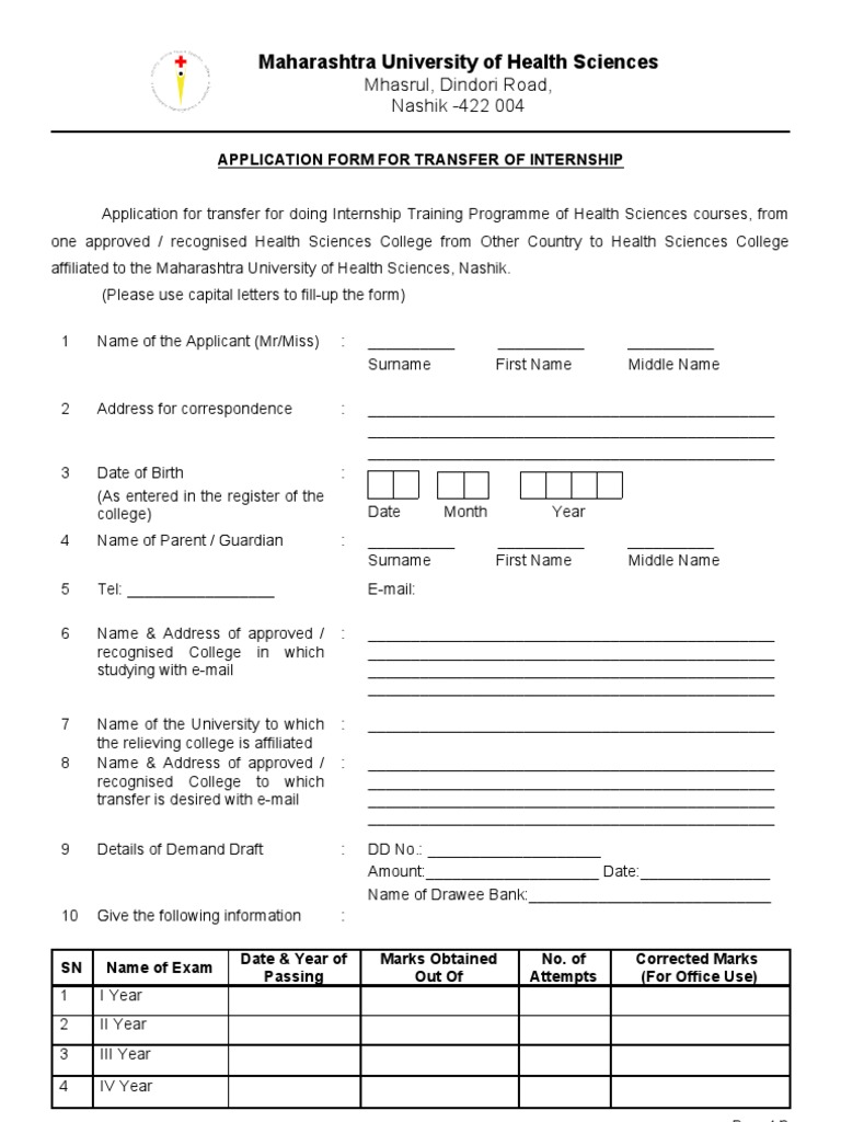 Internship Transfer To Maharashtra For FMGE Passed Students | PDF ...