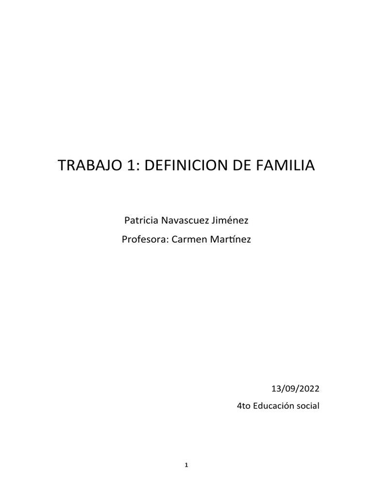Trabajo 1 Familia Ideal | PDF | Familia | Instituciones sociales