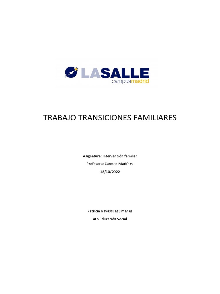 Trabajo 2 Transiciones Familiares | Descargar gratis PDF | Economias