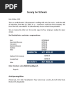 Salary Cert Template | PDF | Business | Finance & Money Management
