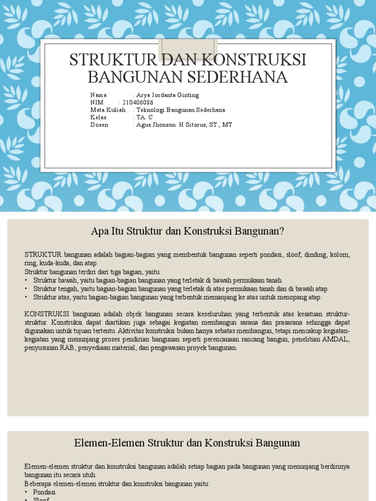Struktur Dan Konstruksi Bangunan Sederhana | PDF