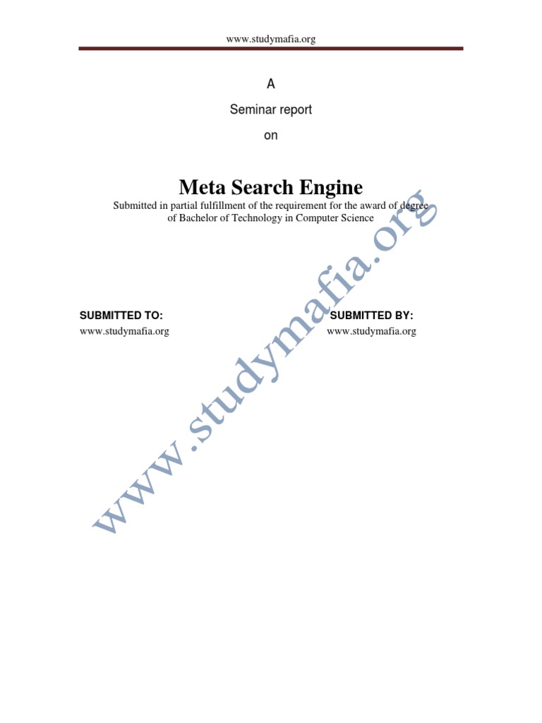 CSE Meta Search Engines Report | PDF | Data Management | Information Science