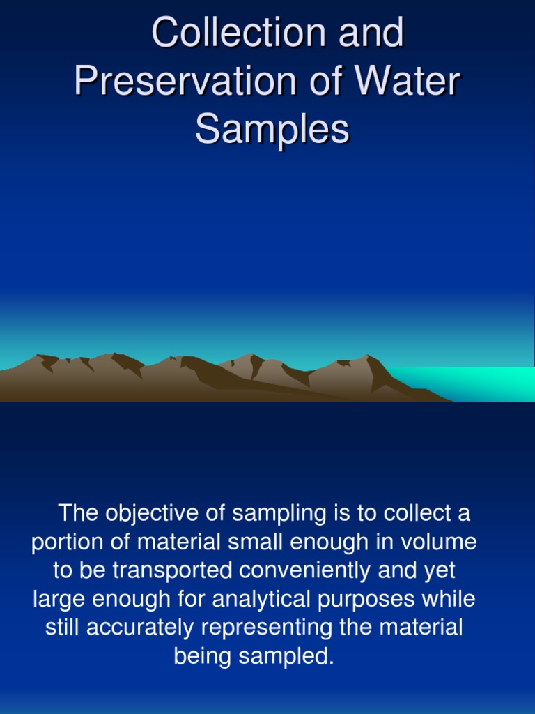 Collection and Preservation of Water Samples | PDF | Sampling ...