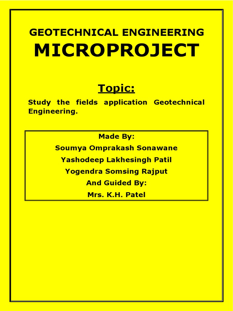 Geotechnical Engineering Microproject | PDF