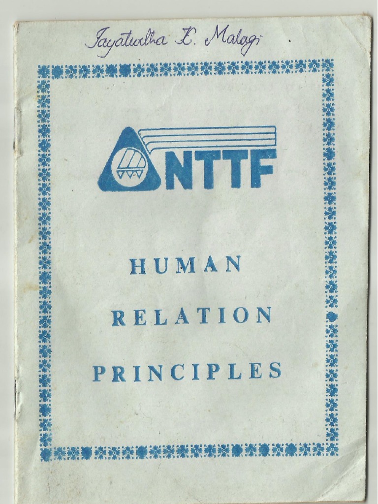 Nttf Human Relation Principles 1 Pdf