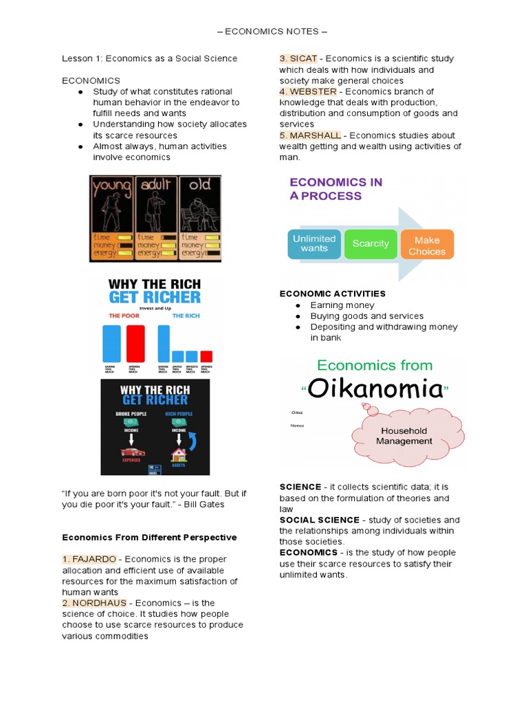 Economics Notes | PDF | Economics | Resource