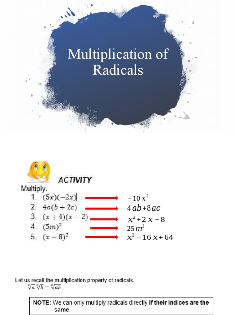 Multiplication of Radicals | PDF