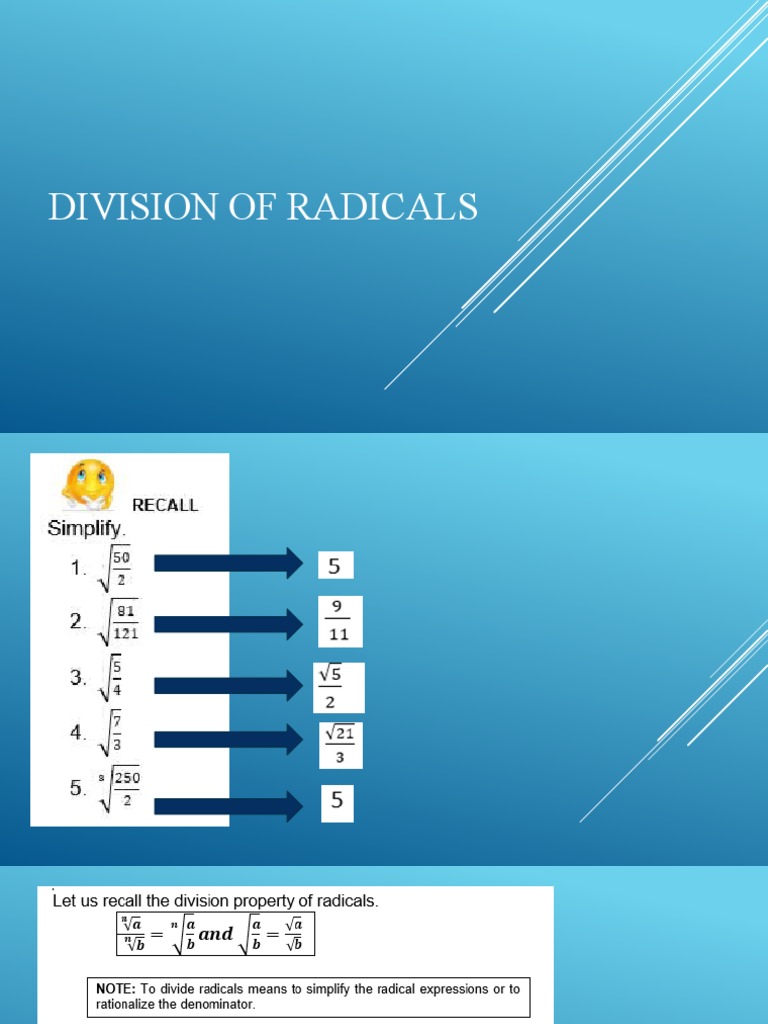 Division of Radicals Explained | PDF