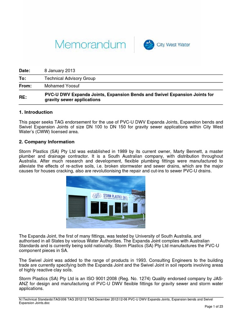 12-06 PVC-U DWV Expanda Joints, Expansion Bends and Swivel Expansion ...