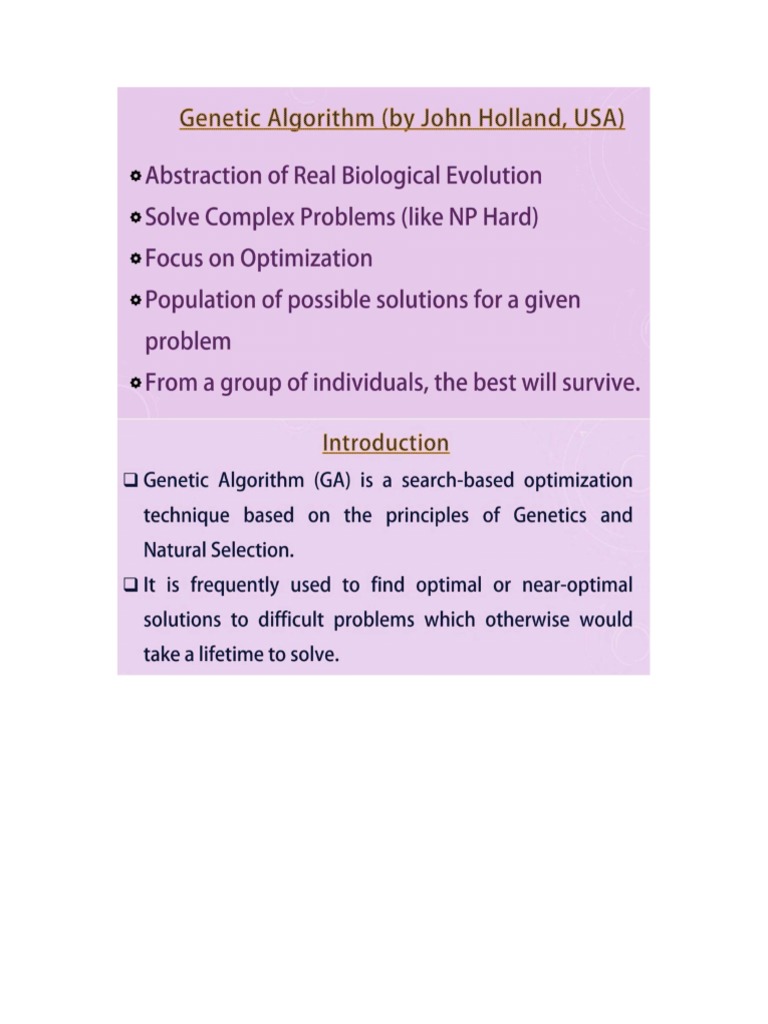 Genetic Algorithm Pdf Genetic Algorithm Fitness Biology