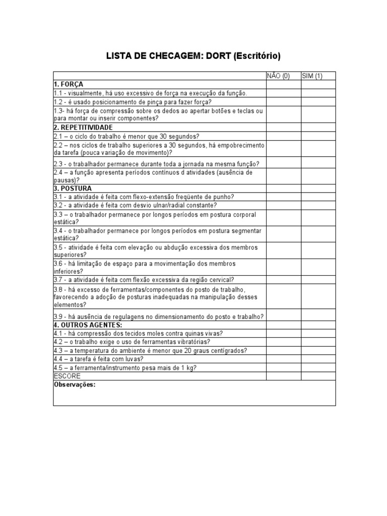 Check List Dort | PDF