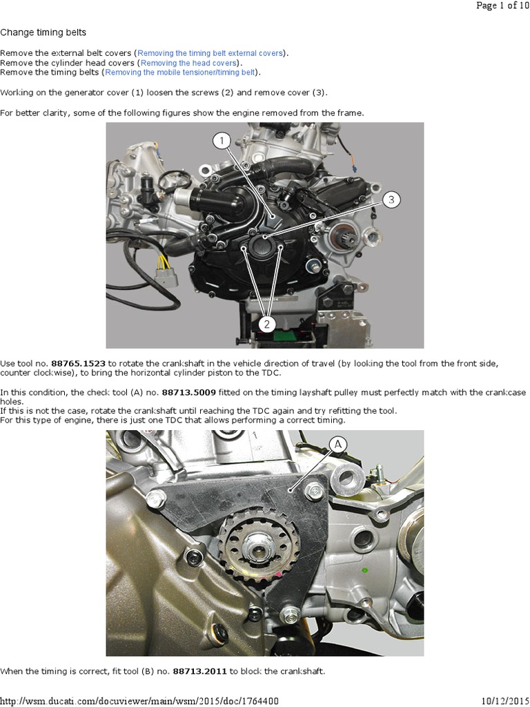 Ducati Timing Belt Replacement Guide | PDF