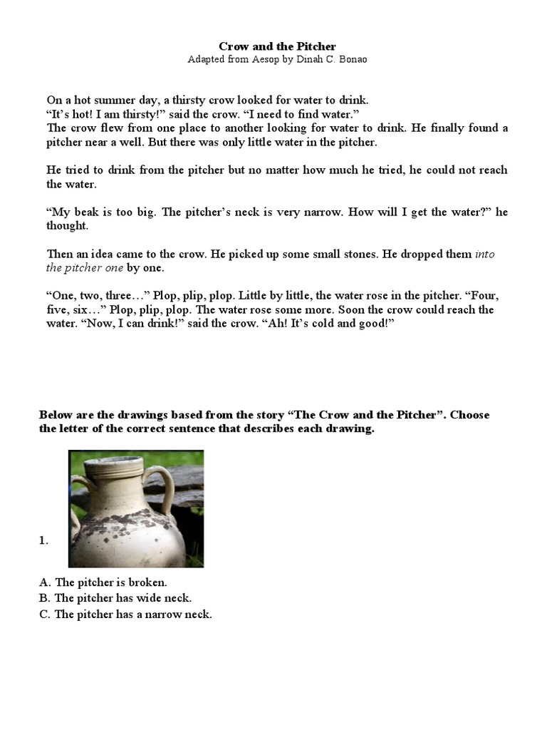 Crow and The Pitcher | PDF