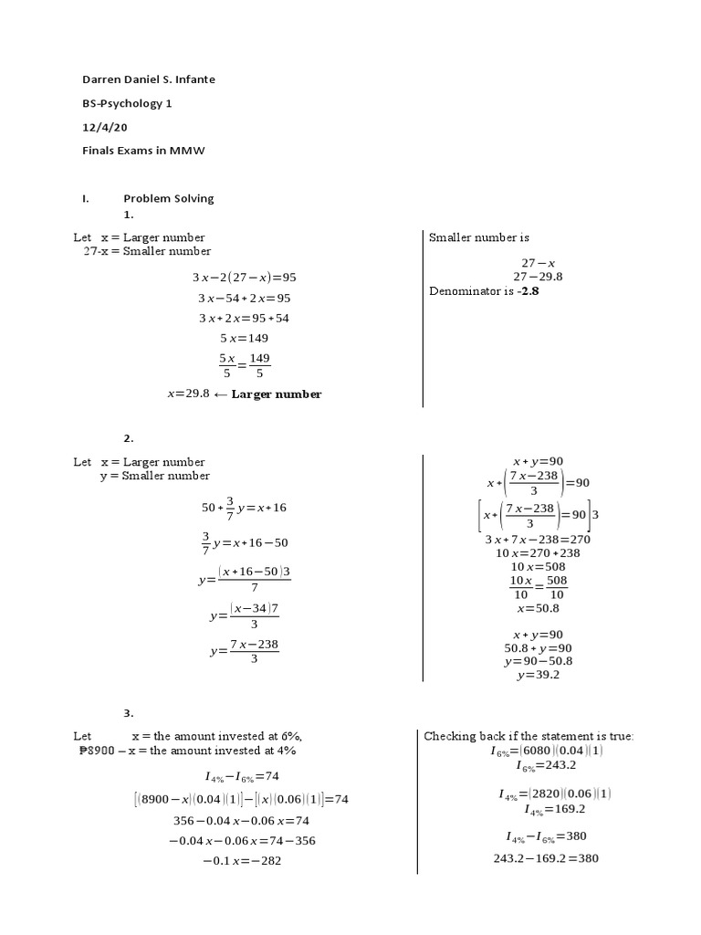 Finals Test MMW | PDF