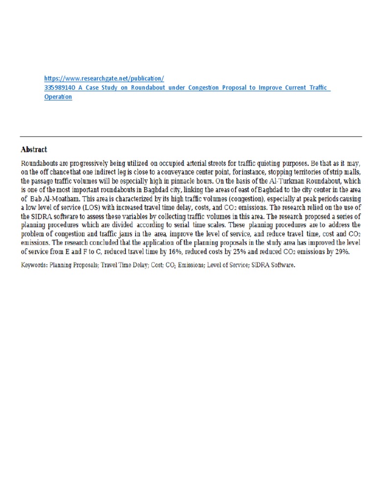 RRL With Abstract | PDF | Traffic | Traffic Congestion