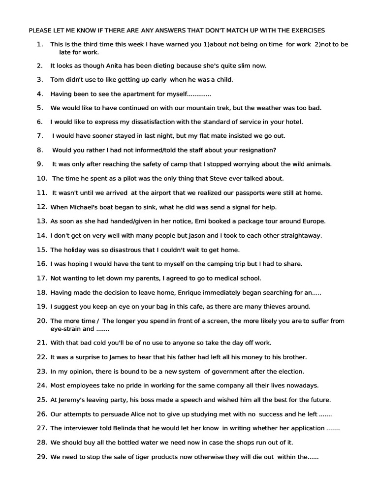 KEYS 150-Rephrasing-Exercises-Cae | PDF