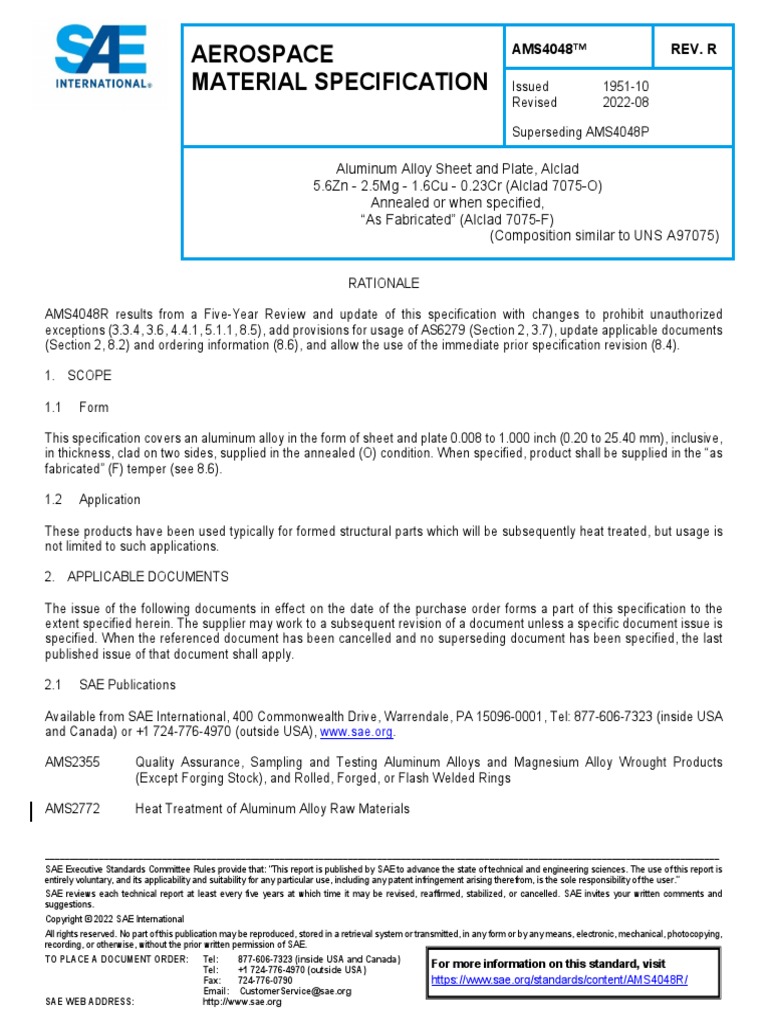 Aerospace Material Specification | PDF | Strength Of Materials ...