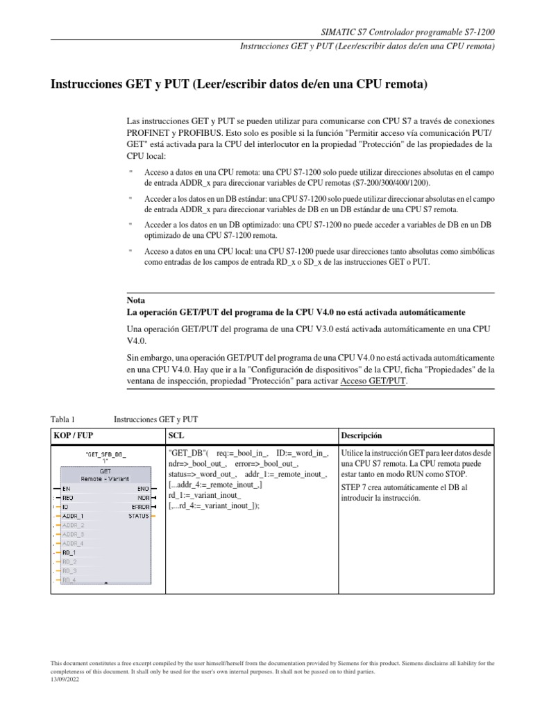 SIMATIC S7 Controlador Programable S7-1200 - Instrucciones GET y PUT (Leer - Escribir Datos de ...