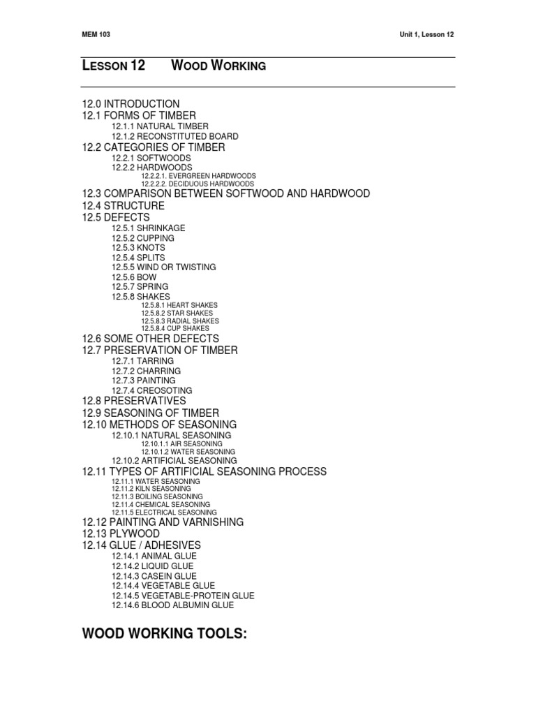 Unit 1 Lesson 12 | PDF | Wood | Adhesive Unit 1 Lesson 12 | PDF | Wood | Adhesive